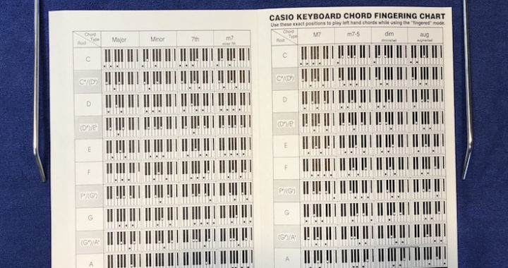 17 INCH WIDE STEEL MUSIC REST WITH CASIO CHORD CHART - Casio Keyboard ...
